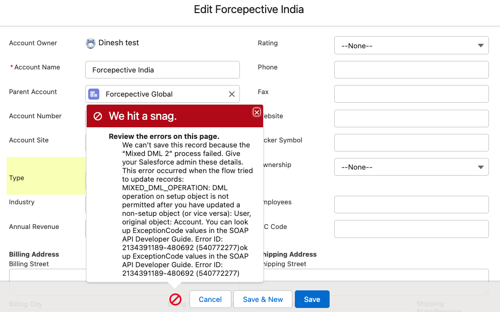 Mixed DML Operation Error in Salesforce Explained - DYDC Mixed DML Operation Error in Salesforce Explained - DYDC